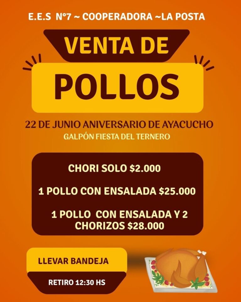 La EES Nro. 7 de La Posta efectúa una venta de pollos - Lunes 22 de ...